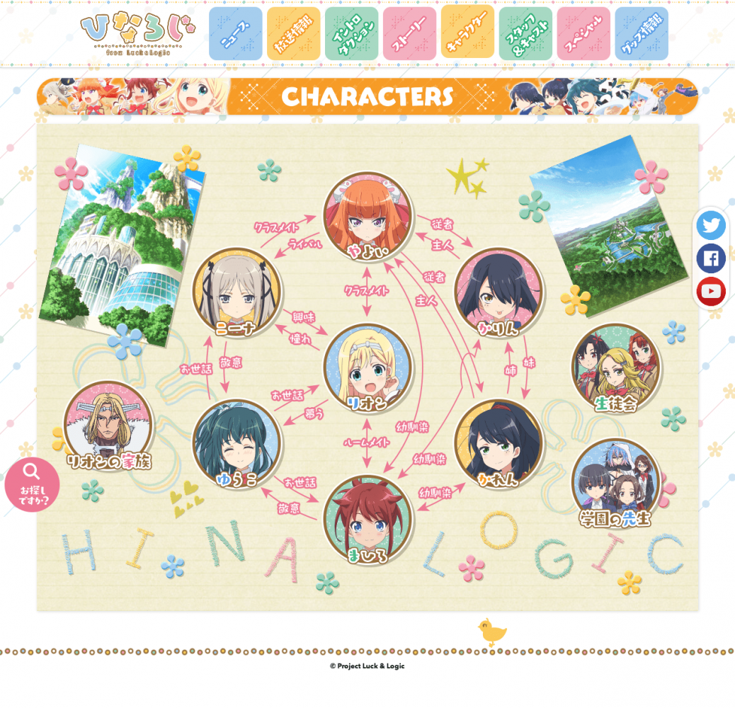 TVアニメ「ひなろじ ～from Luck & Logic～」公式サイト｜{iro}2 Bookmark｜アニメウェブデザインまとめサイト